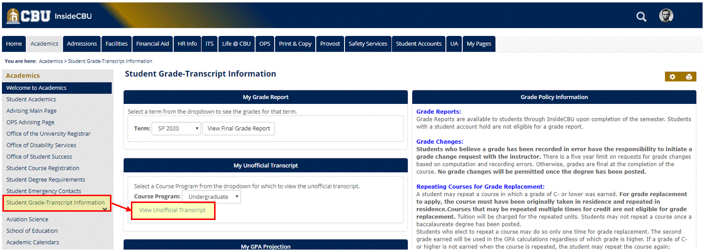How to Read Your Unofficial Transcript - Resources